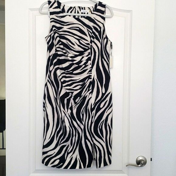 Calvin Klein | Dresses | Nwt Calvin Klein Zebra Print Sheath Dress ...